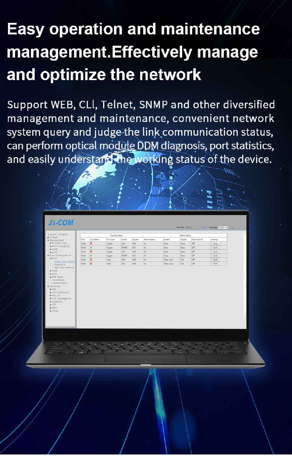 Gigabit 16 port 24/8 Rj45 Port 4 10G Fiber Optical Switch Management ...