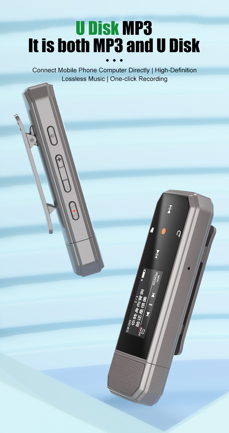 RUIZU X80 Music Player 64G U Disk HiFi Lossless Bluetooth MP3 With Clip Support Recording File ...