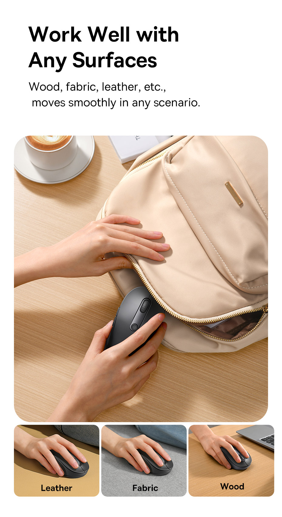 Baseus F02 Ergonomic Wireless Mouse Bluetooth Mouse with 1 AA Battery ...