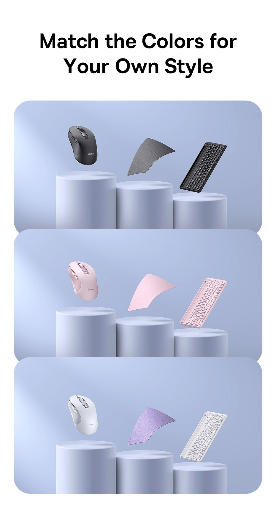 Baseus F02 Ergonomic Wireless Mouse Bluetooth Mouse with 1 AA Battery ...