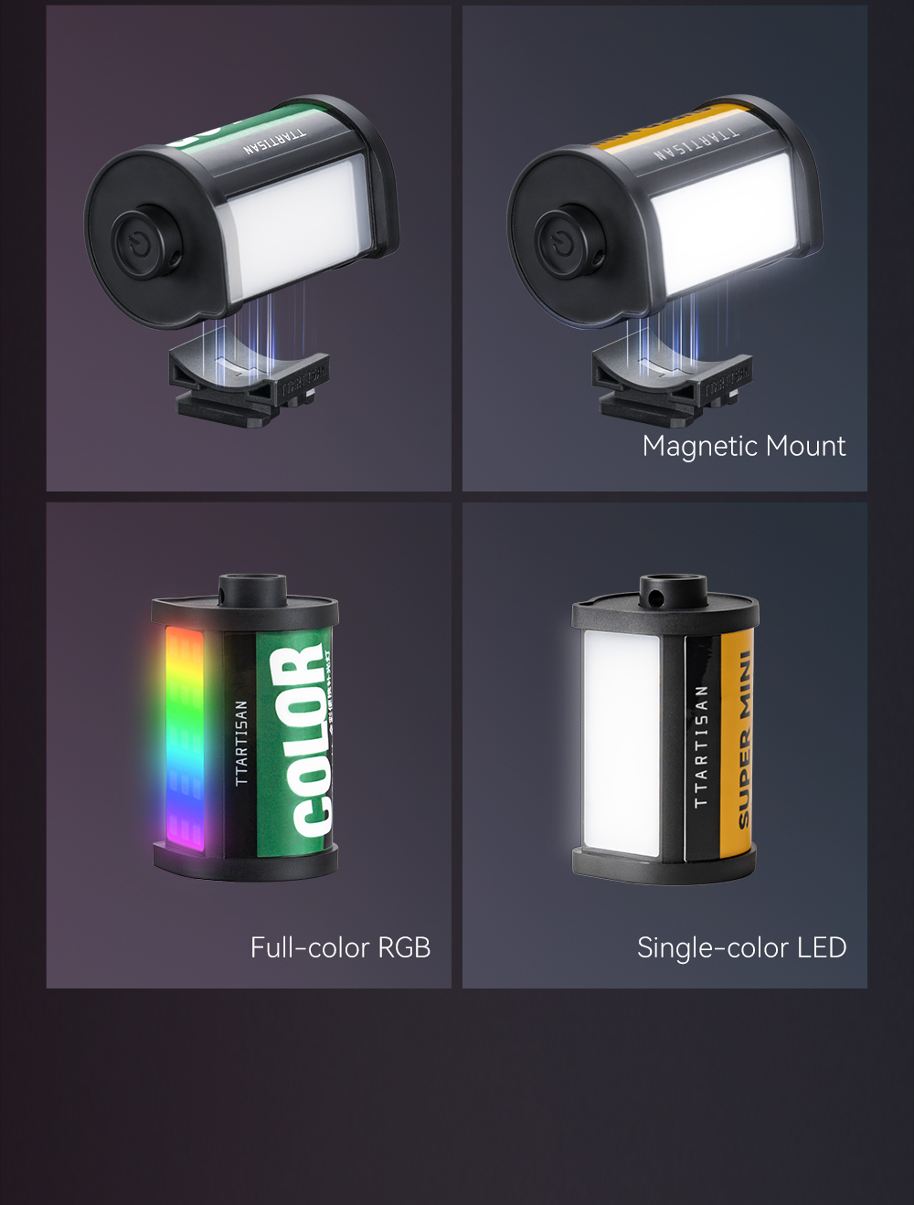 TTArtisan RGB Mini Magnetic LED Fill Light 400-750nM Visible Light ...