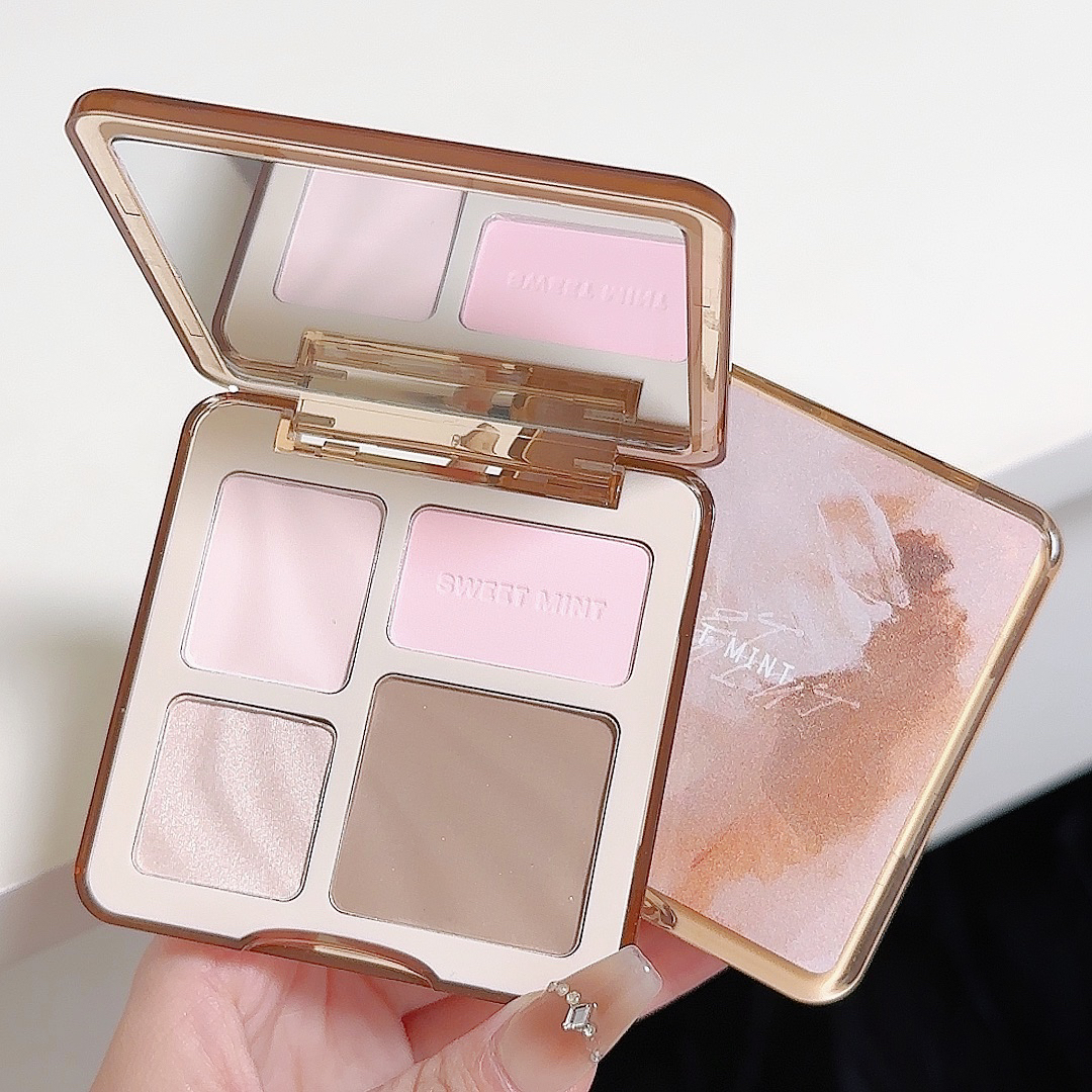 Makeup Four-color Highlighter Contour Palette illuminator Makeup 3D ...