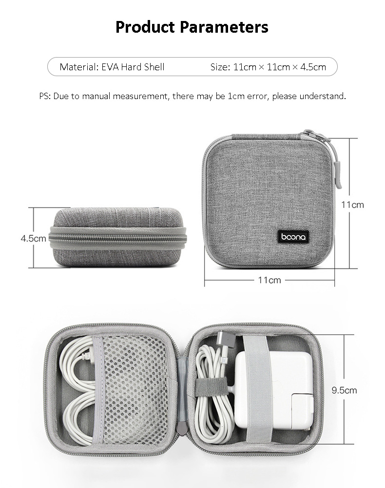 BOONA Laptop Accessories Storage Case Travel Power Supply Case ...