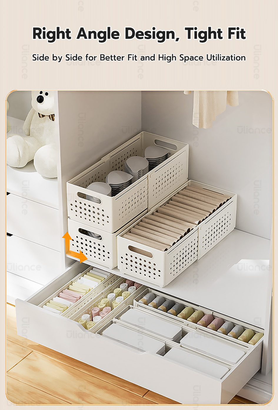 Uliance DIY Adjustable Storage Box | 28-48cm Expandable | Multi-Use for ...