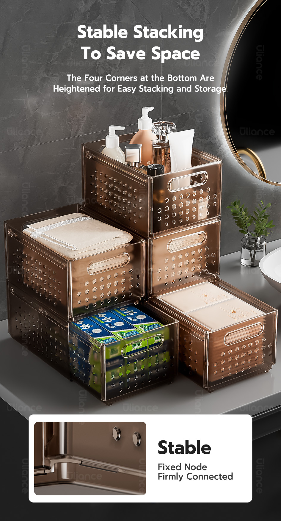 Uliance DIY Adjustable Storage Box | 28-48cm Expandable | Multi-Use for ...
