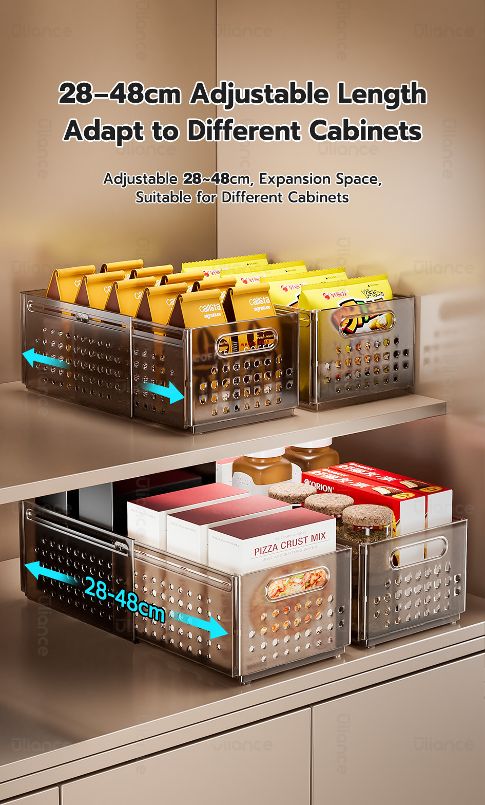 Uliance DIY Adjustable Storage Box | 28-48cm Expandable | Multi-Use for ...