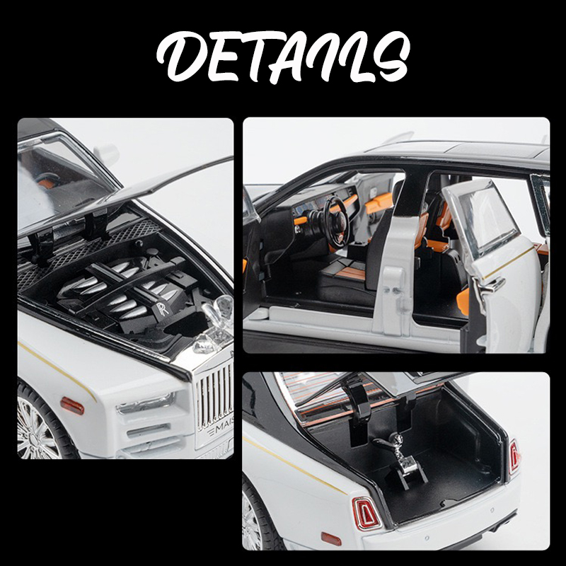 1:22 Scale Rolls Royce Phantom Alloy Car model Die cast Car Sound Light ...