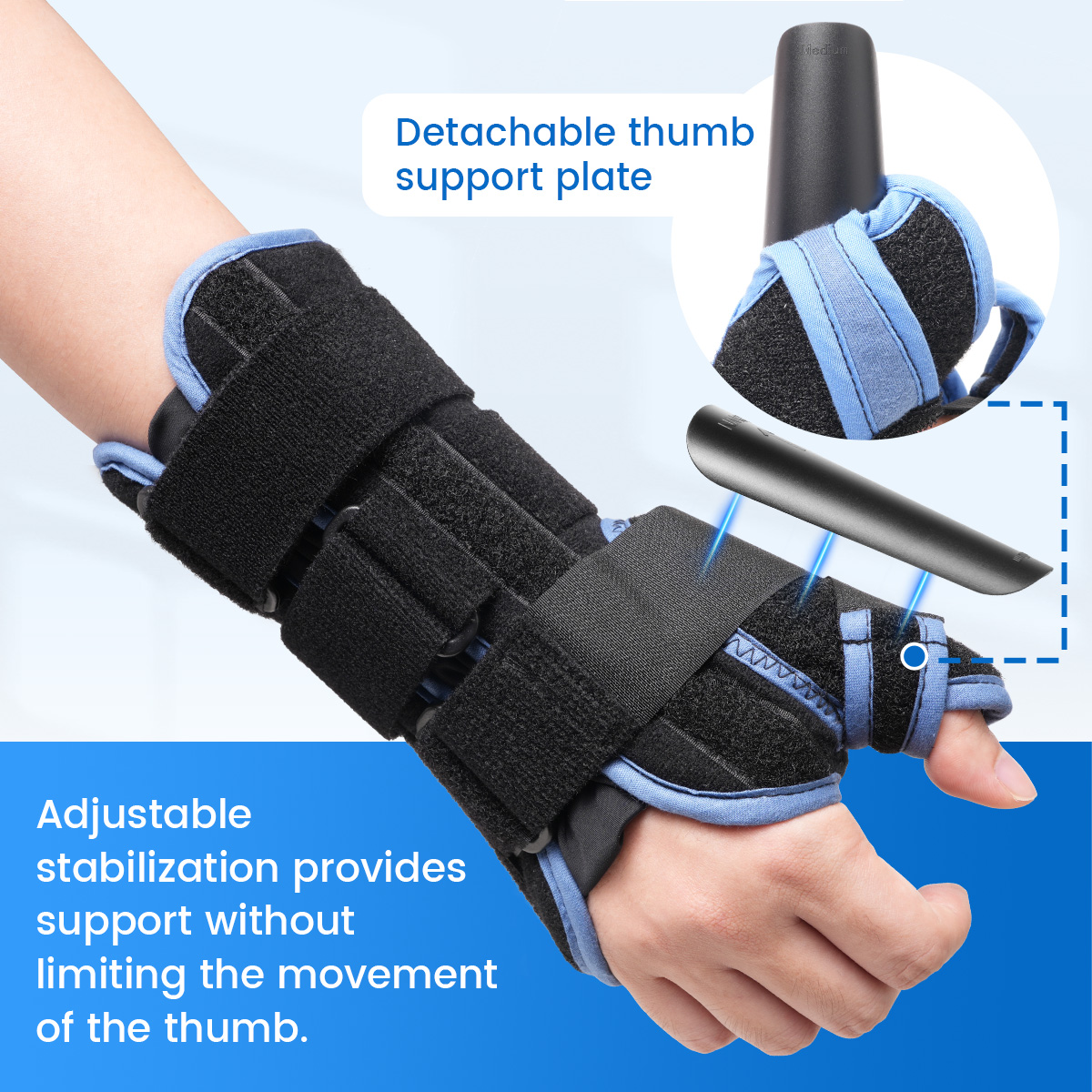VELPEAU Wrist Brace with Thumb Spica Splint for De Quervain's ...