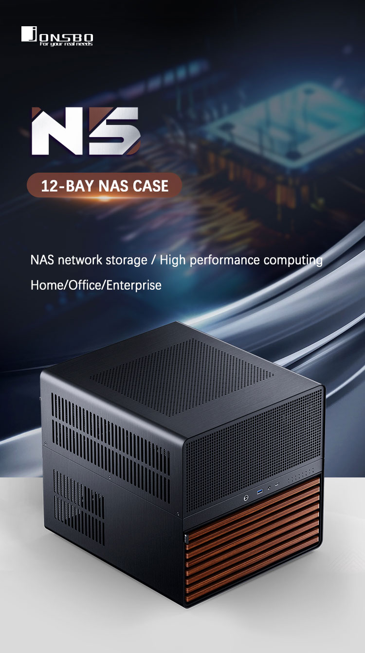 JONSBO N5 NAS Case supports ITX/M-ATX/ATX/E-ATX motherboards ATX PSU ...