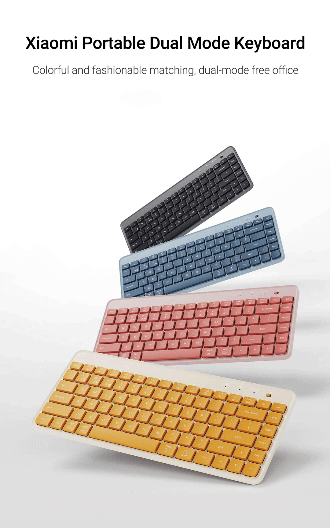 Xiaomi Portable Dual-Mode Wireless Keyboard 2.4GHz+Bluetooth Connection ...
