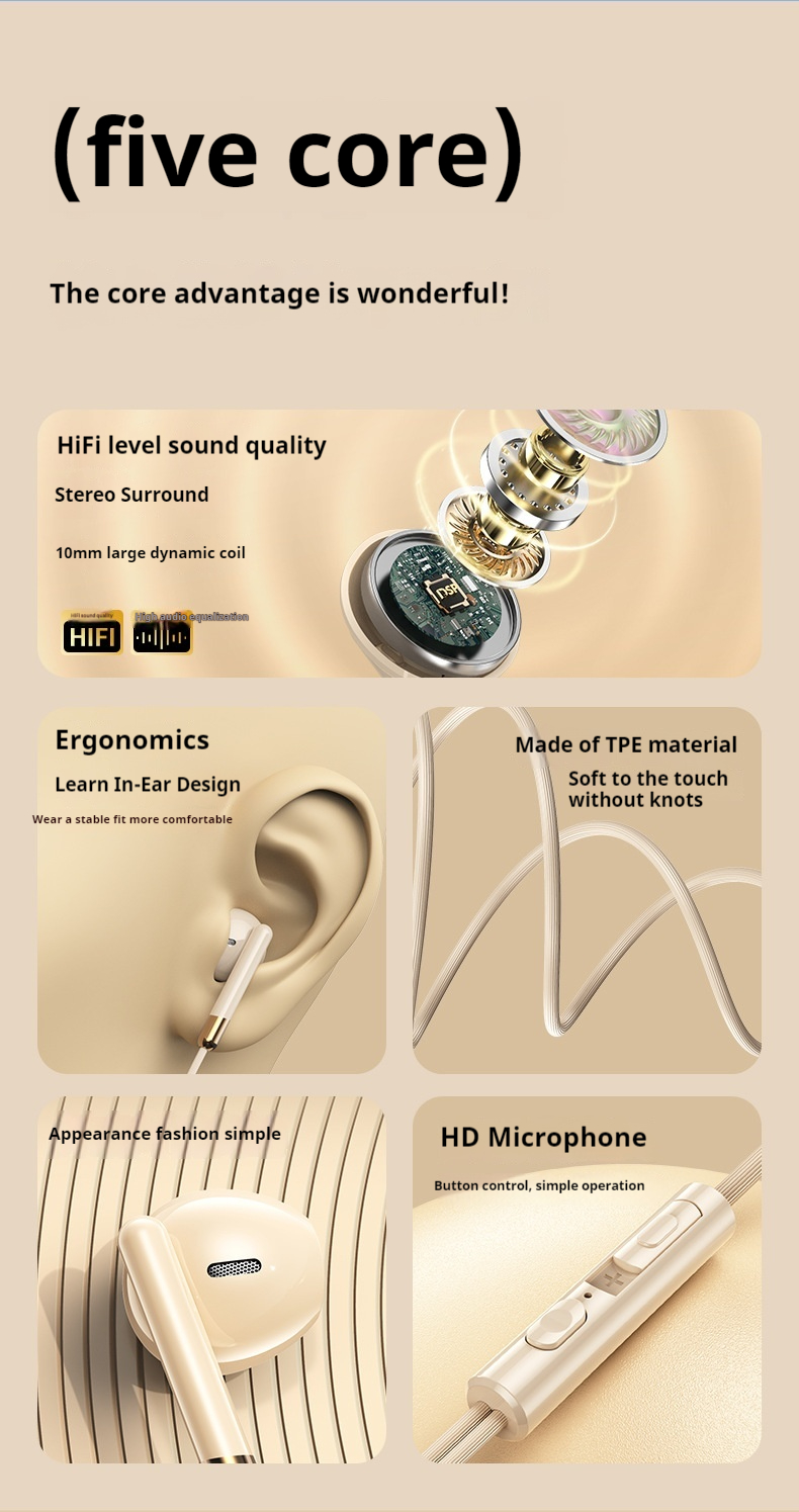 Original TZUZL 9D Surround Bass Hifi Metal Wired Earphone With Mic ...