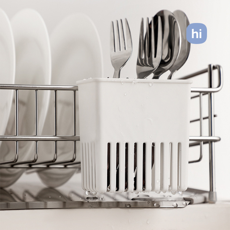 HI HOMES Japanese Style Kitchen Drain Rack Chopstick Tube Wall Mounted ...