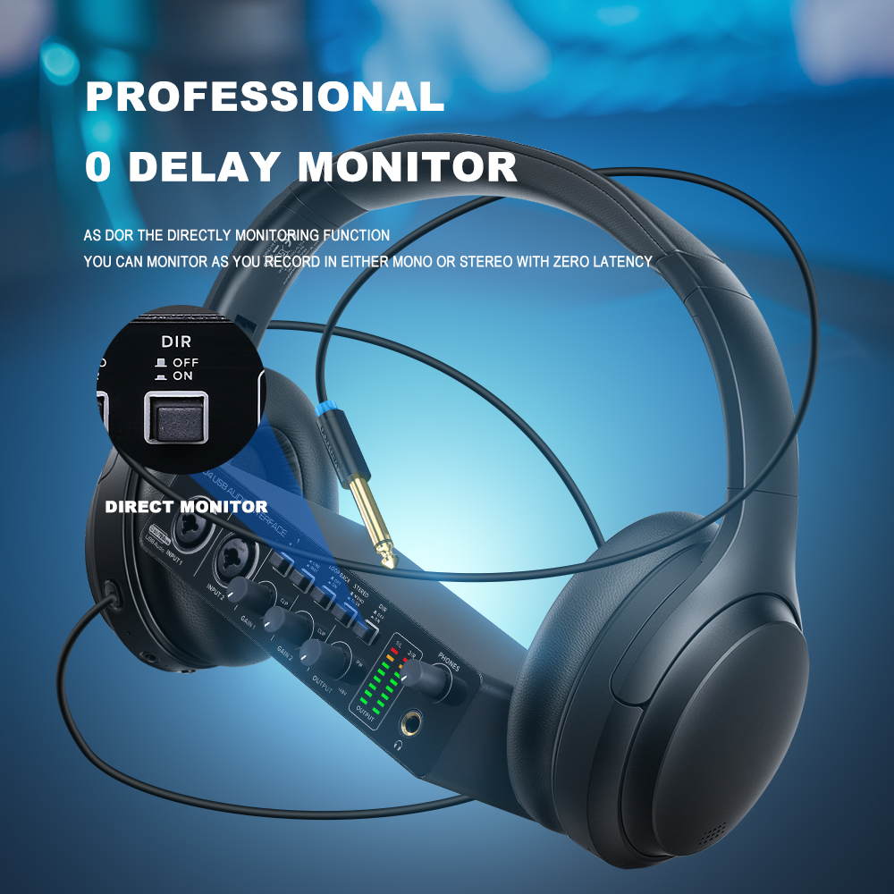 BOMGE U204 USB Audio Interface for PC Recording Music, 2x2 Guitar Audio Interface for Podcasting ...