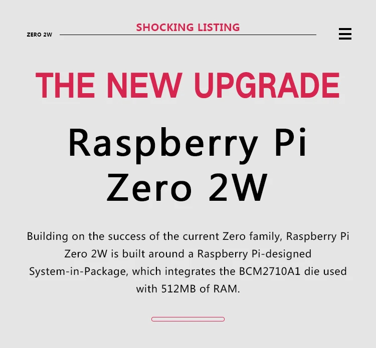 Raspberry Pi Zero 2W 1GHz Quad-core 64-bit Arm Cortex-A53 CPU 512MB ...