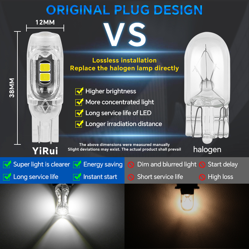 Car Motorcycle 12V T10 W5W 194 Wide Light License Plate Light Flashing ...