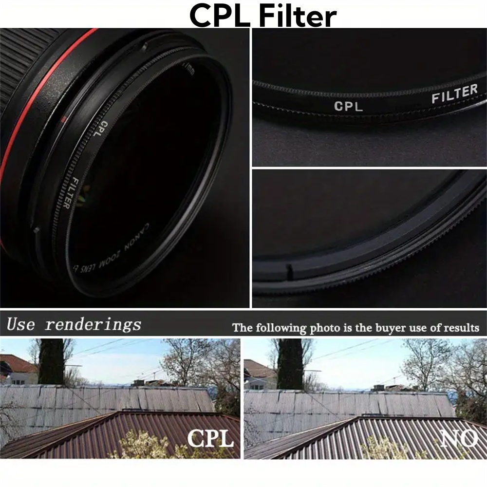 Ultra-Thin 52mm CPL Filter Camera UV Gradient Lens Filter And 8-Line ...