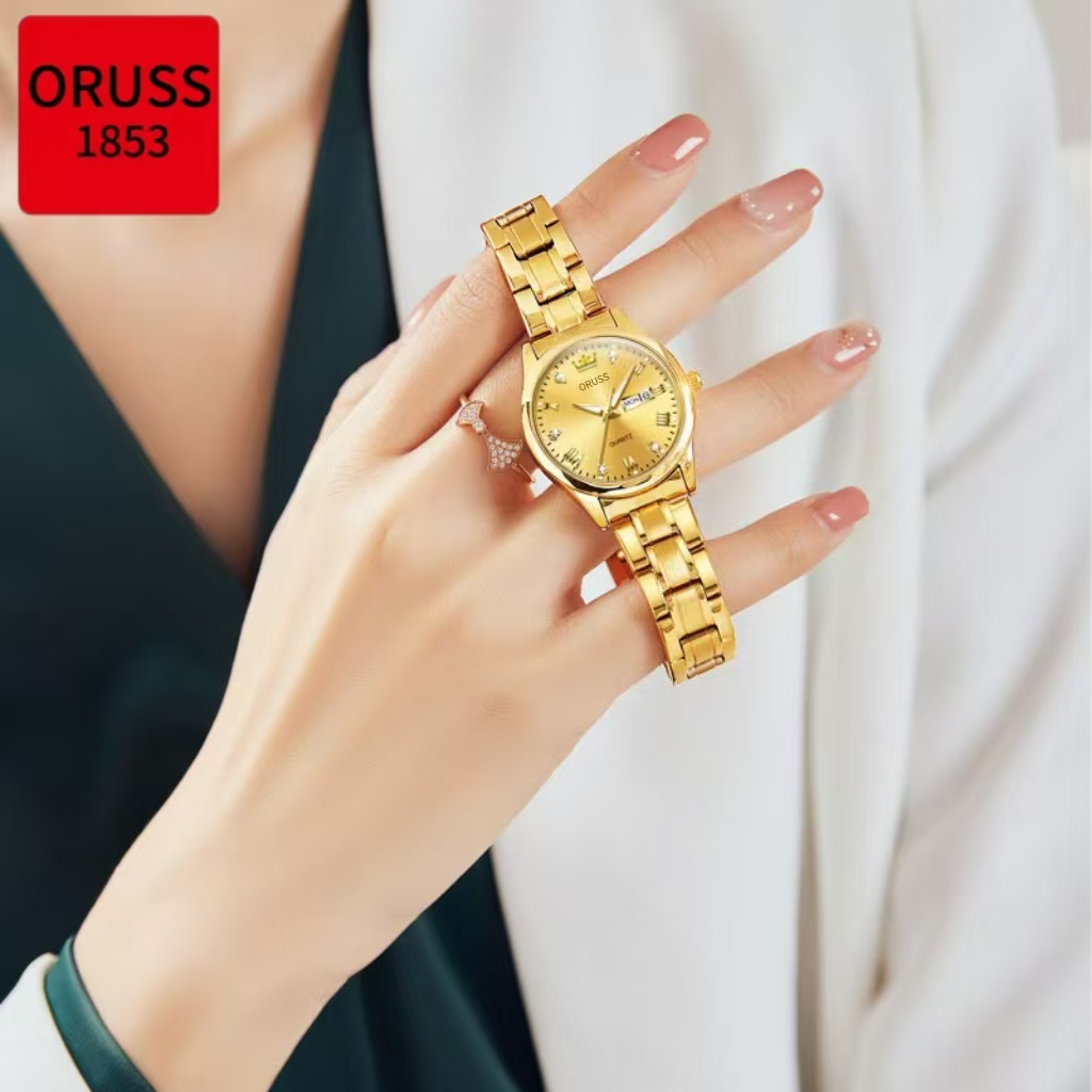 ORUSS Original Women/Men Stainless Steel Dual Calendar Luxury ...