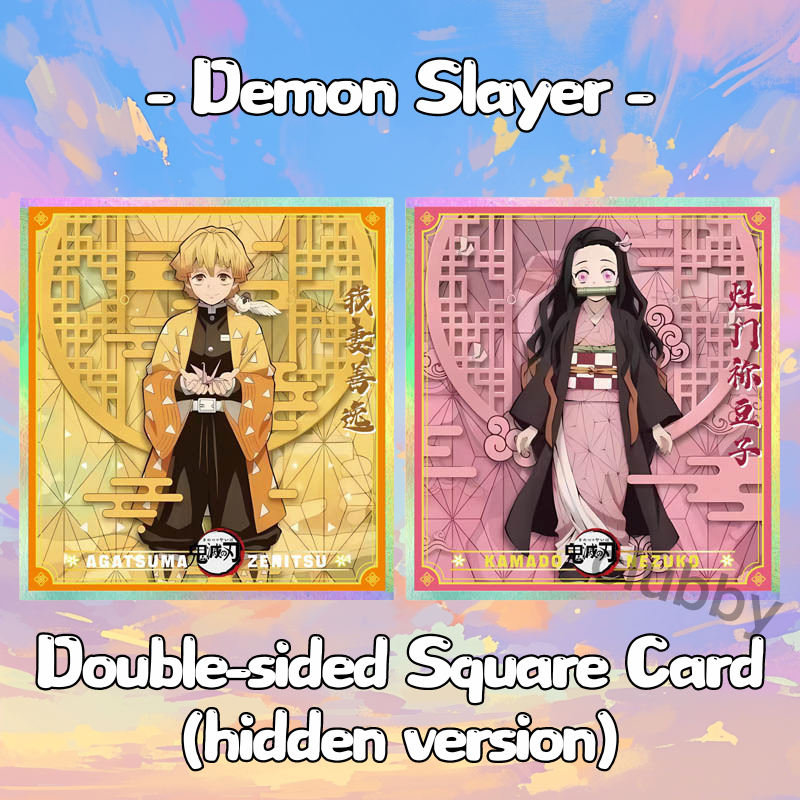 8PCS Kad Demon Slayer Square Thick Tanjiro Inosuke Tomioka Laser Cards ...