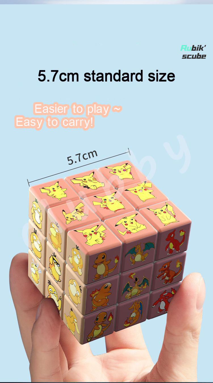 Rubik's Cube Pikachu Speed Cube 3X3 Educational Cube For Beginners Kids ...