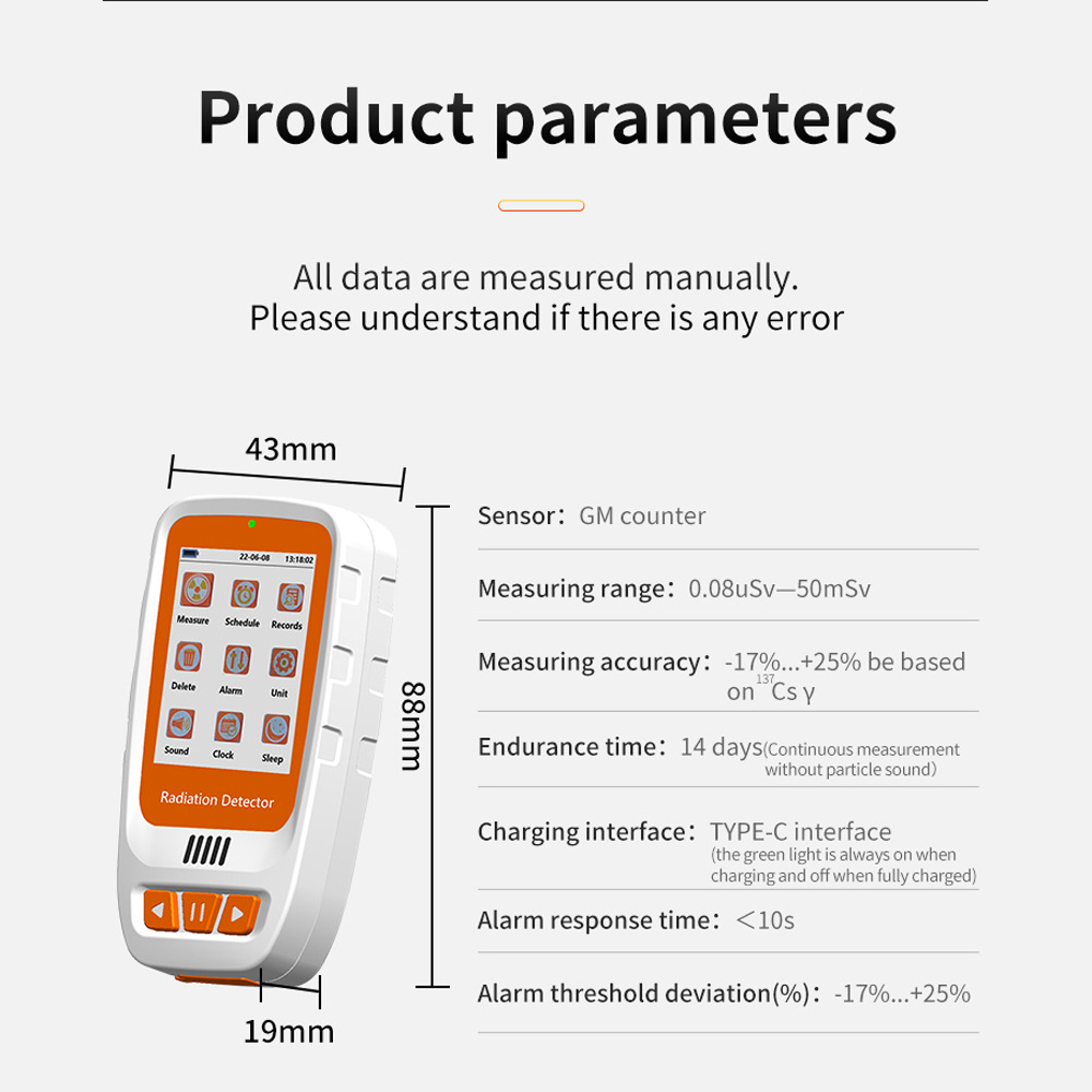 Handheld Nuclear Radiation Detector X, β, Y Personal Radiation Dose ...