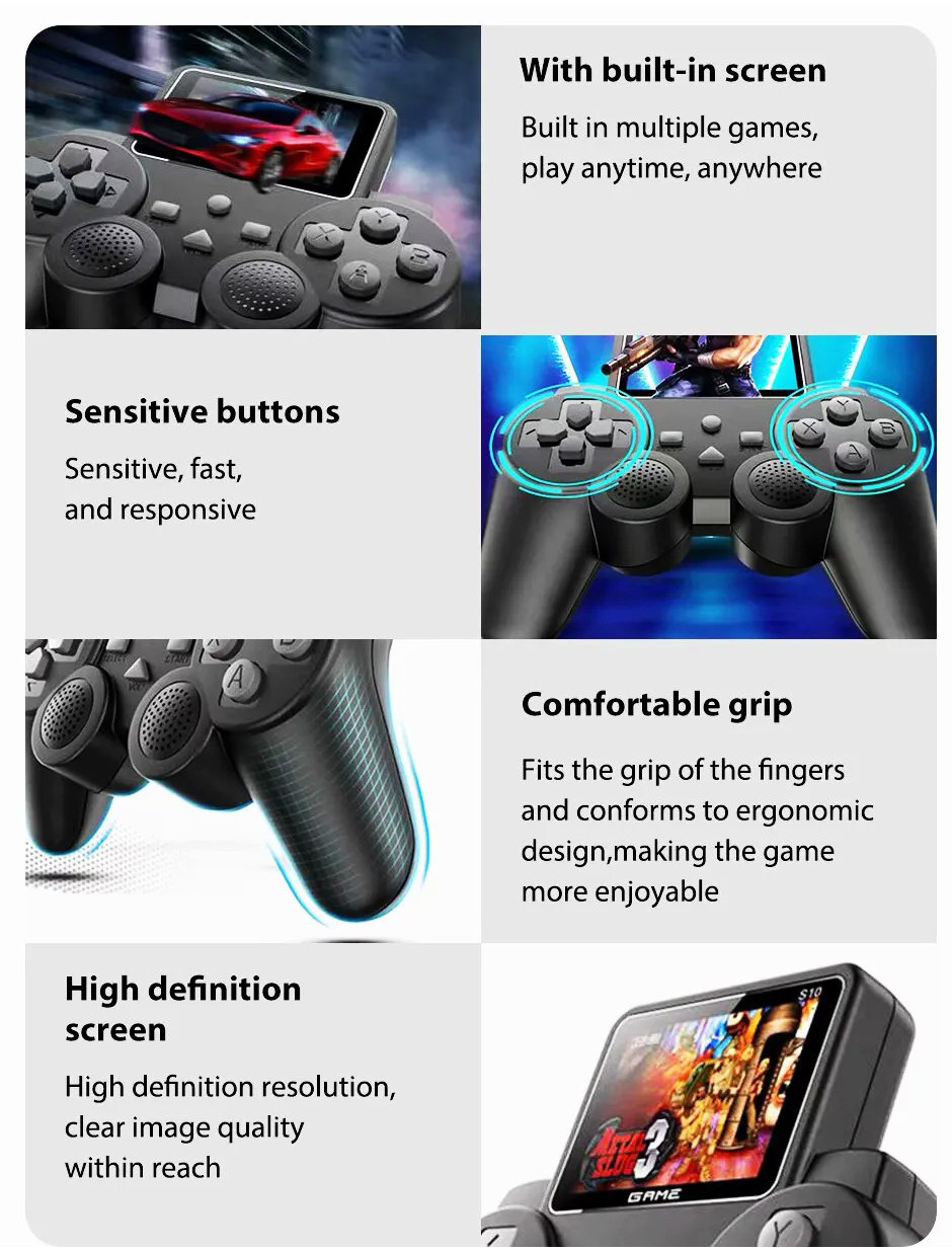 S10 joystick handheld game console retro nostalgic classic arcade game ...
