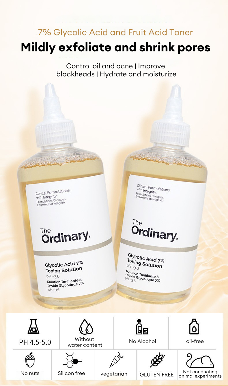 The Ordinary Toner with 7% Glycolic Acid to Clear Acne and Pimple Marks ...