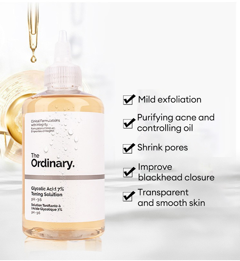 The Ordinary Toner with 7% Glycolic Acid to Clear Acne and Pimple Marks ...