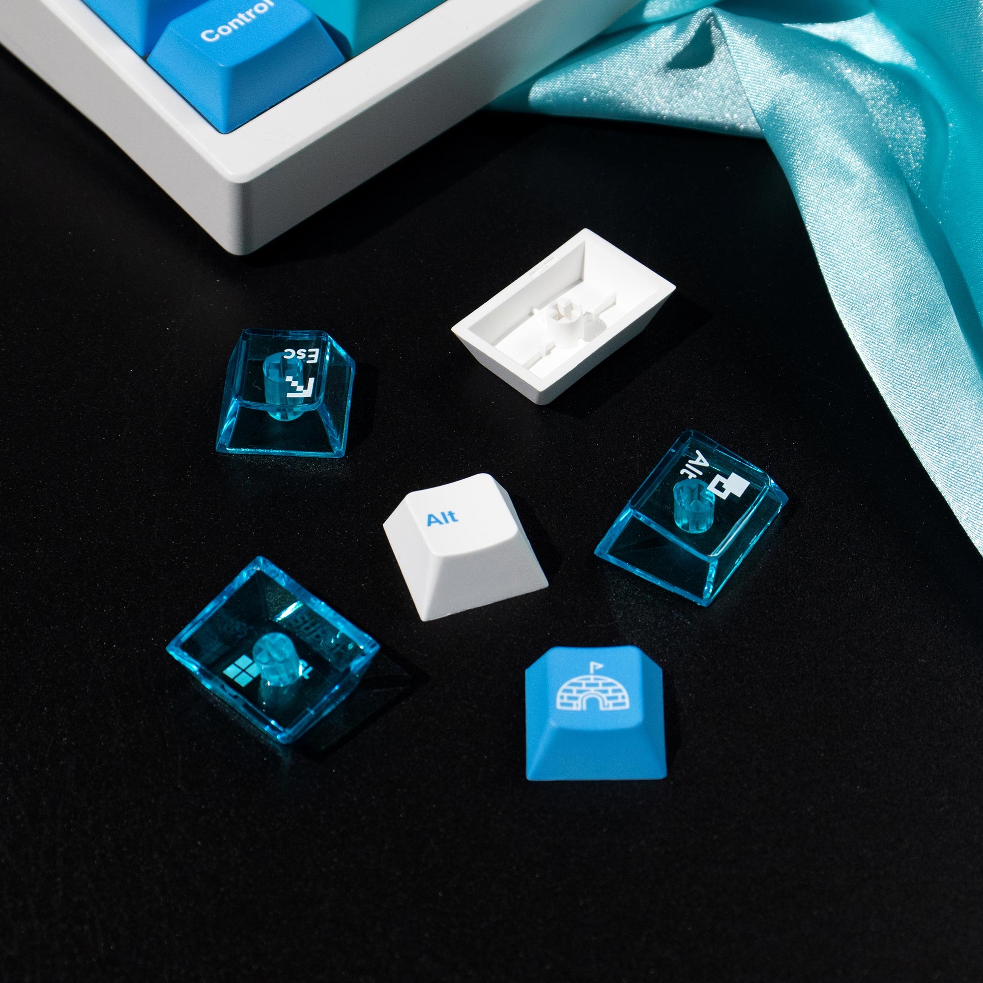 -LW- Hawaii+Snow Mountain PBT/PC Keycaps CHERRY Profile Mechanical ...