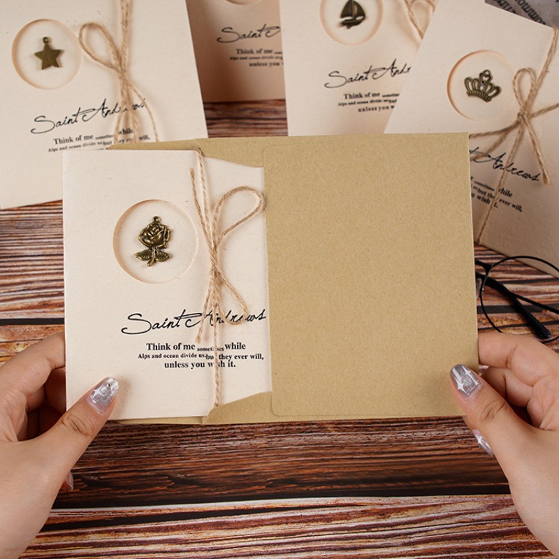 ⚡Vintage Creative Greeting Card Blessing Message Holiday Blank Thank ...