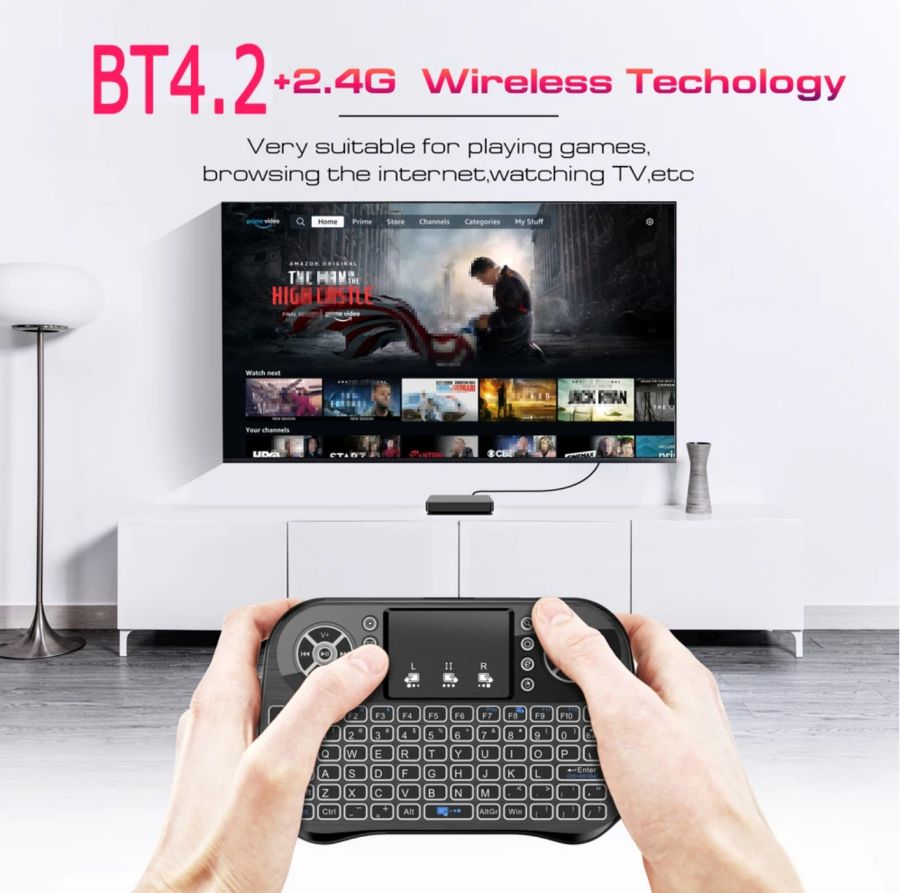 I10 Mini Keyboard Wireless with Touchpad Mouse Combo 7 Colors RGB ...