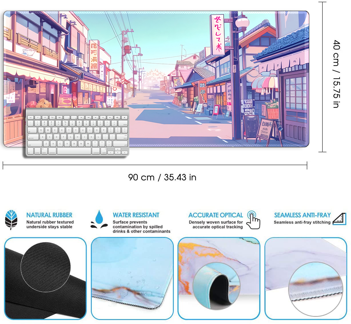Lofi Japanese Urban Street Desk Mat, Tokyo mousepad xl, kawaii extra ...