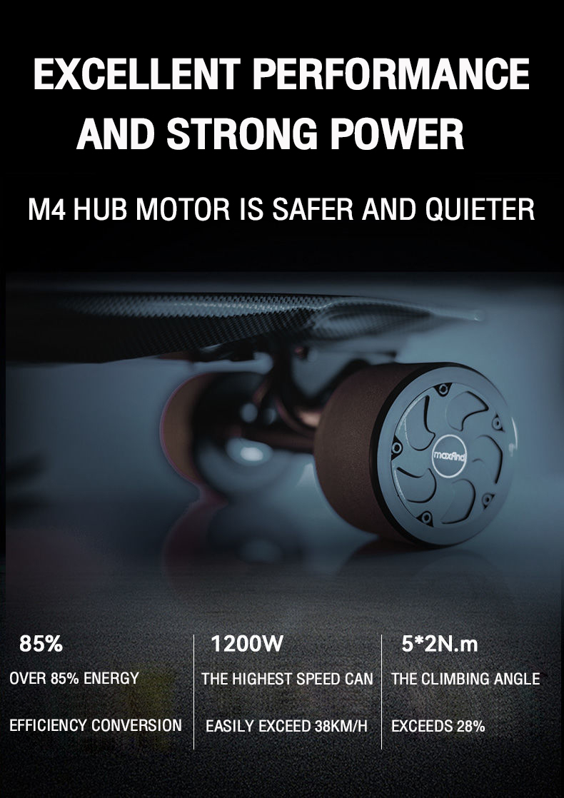 MAXFIND Max 2 skateboard, mileage 38km/h Max35km, electric skateboard ...
