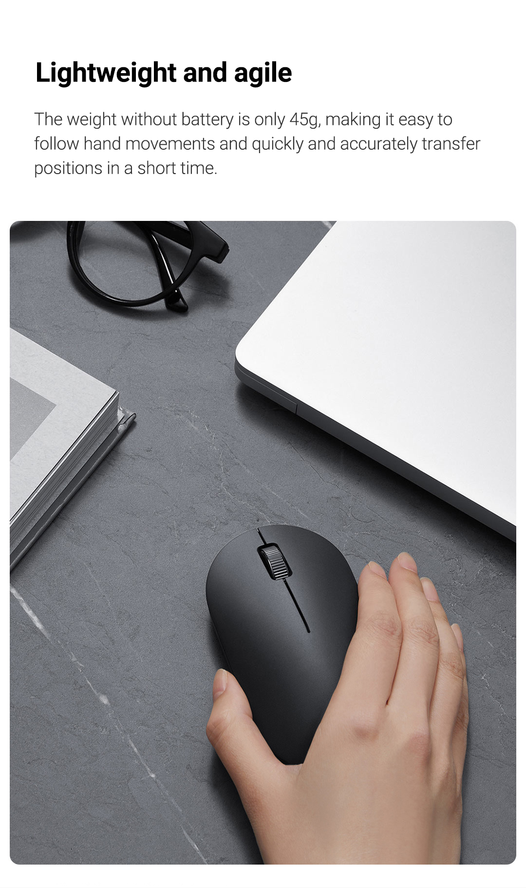 Xiaomi Wireless mouse Lite 2 2.4G Wireless connection Two-color design ...