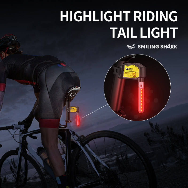 SmilingShark CWD397 Intelligent Bicycle Tail Light 168° Wide-angle ...