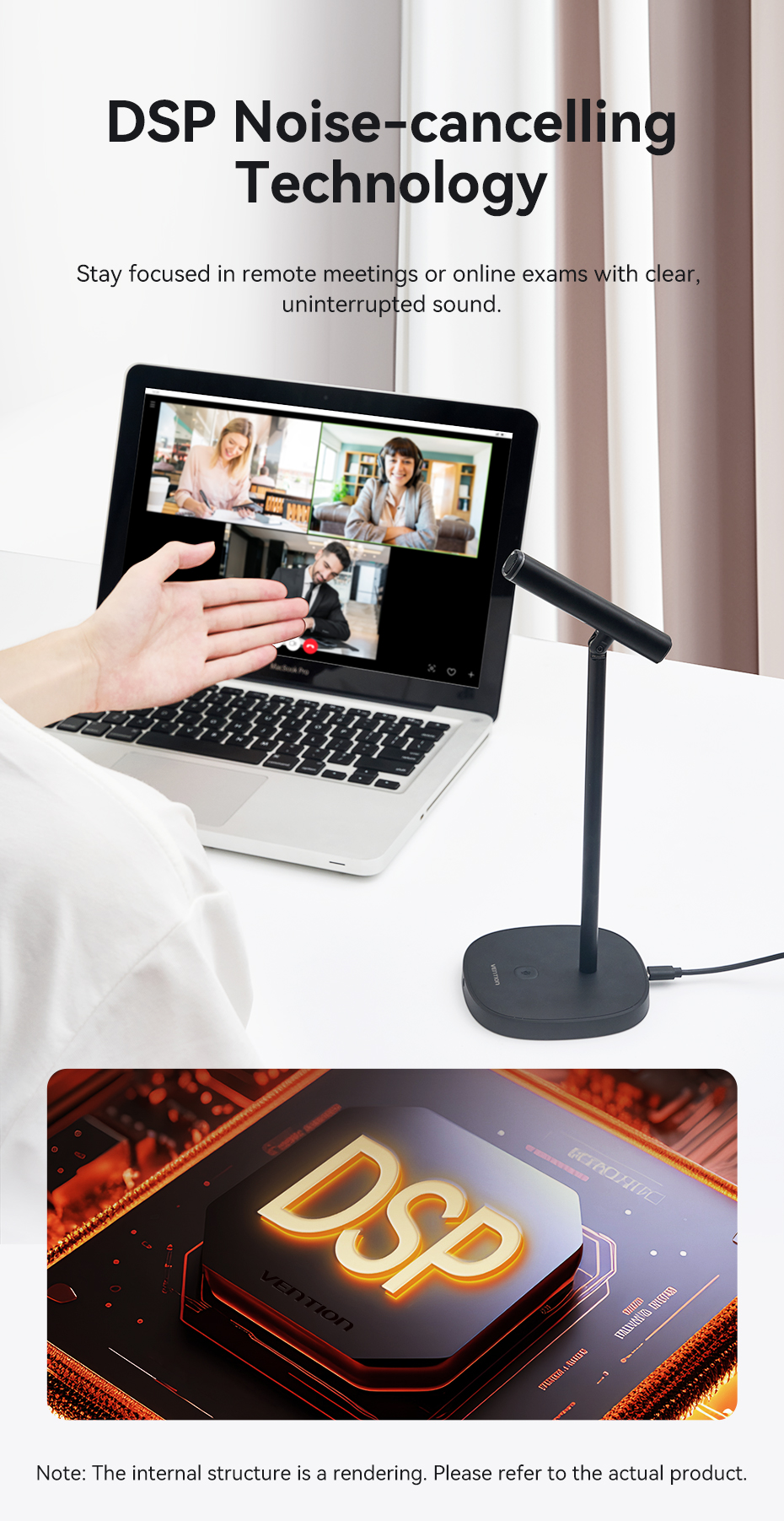 Vention USB Desktop Microphone PC Computer Mic 72dB Noise Reduction ...