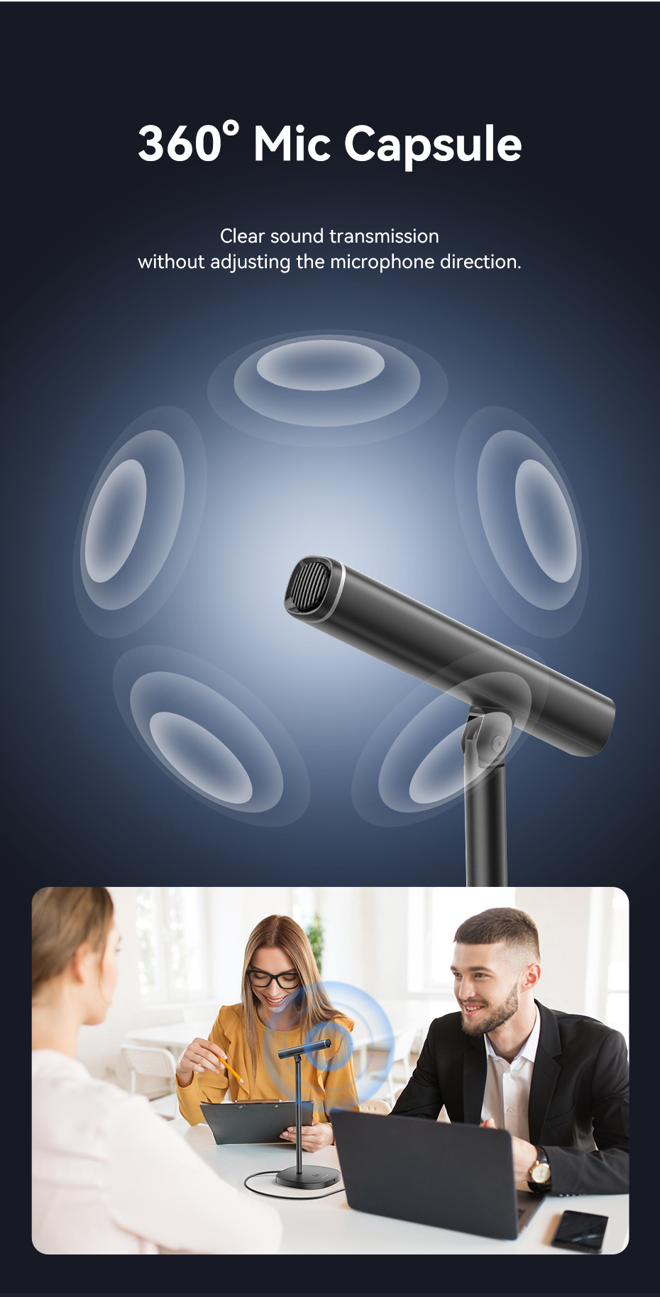 Vention USB Desktop Microphone PC Computer Mic 72dB Noise Reduction ...