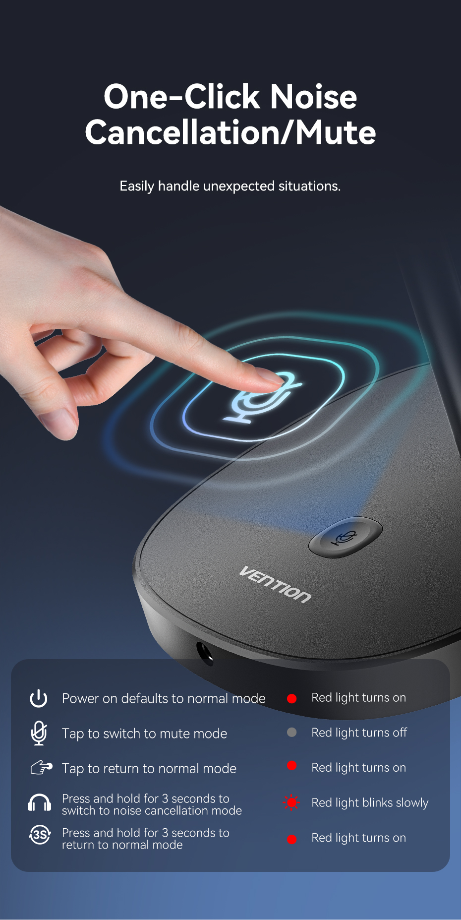 Vention USB Desktop Microphone PC Computer Mic 72dB Noise Reduction ...