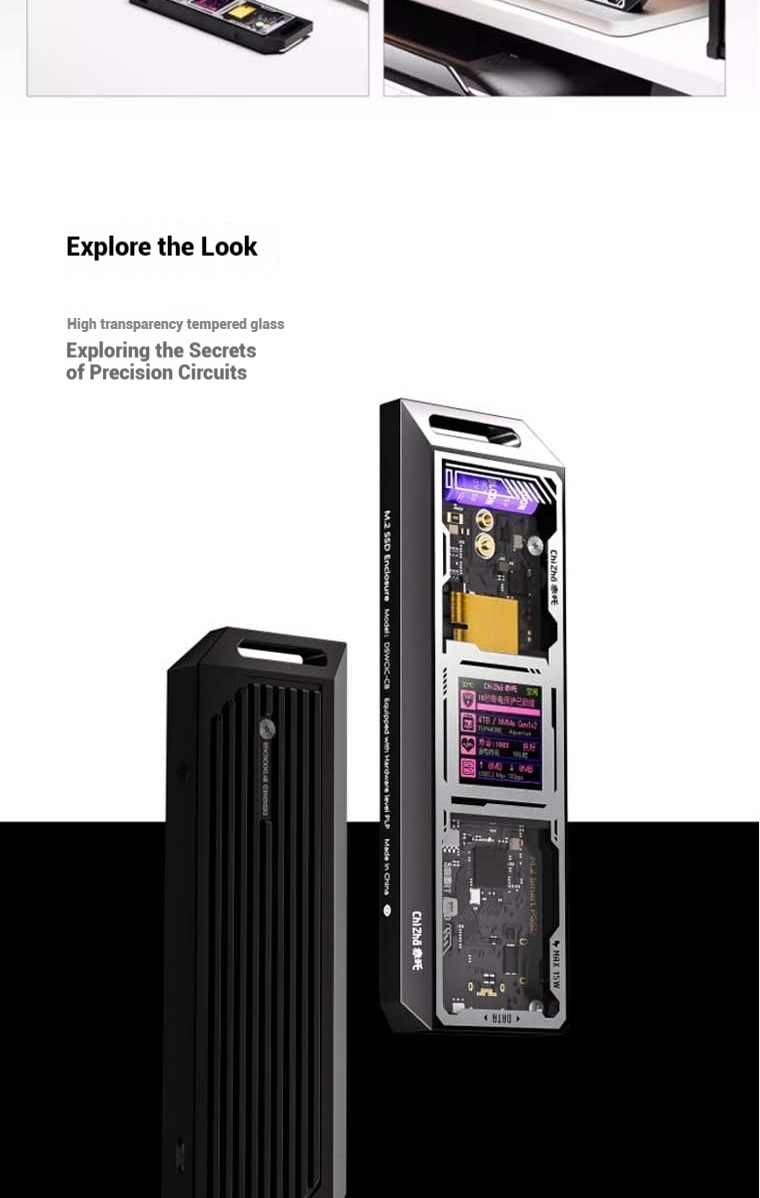 DOCKCASE ChiZha ssd box m2 Mobile external box nvme to typec Reader SSD ...