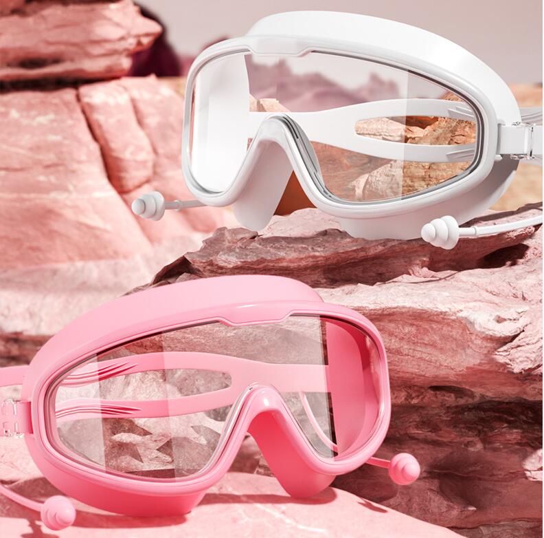 Big Frame Swimming Goggles for adult Waterproof Swimming Glasses HD ...