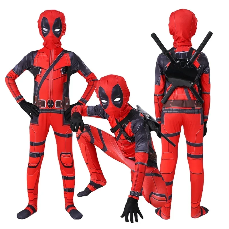 Marvel X-men Deadpool Cosplay Costume Boy Men Halloween Superhero ...