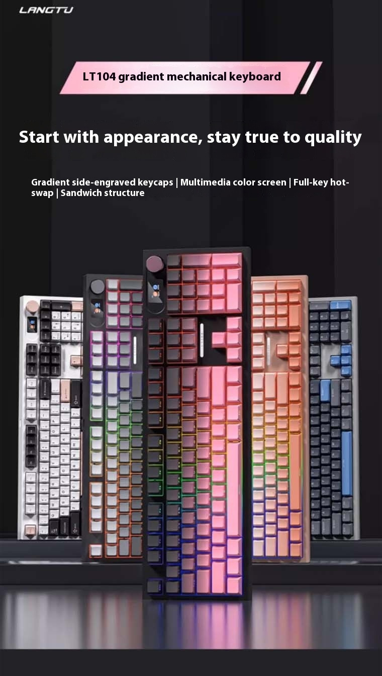 LANGTU LT104 customized mechanical keyboard three mode wireless ...