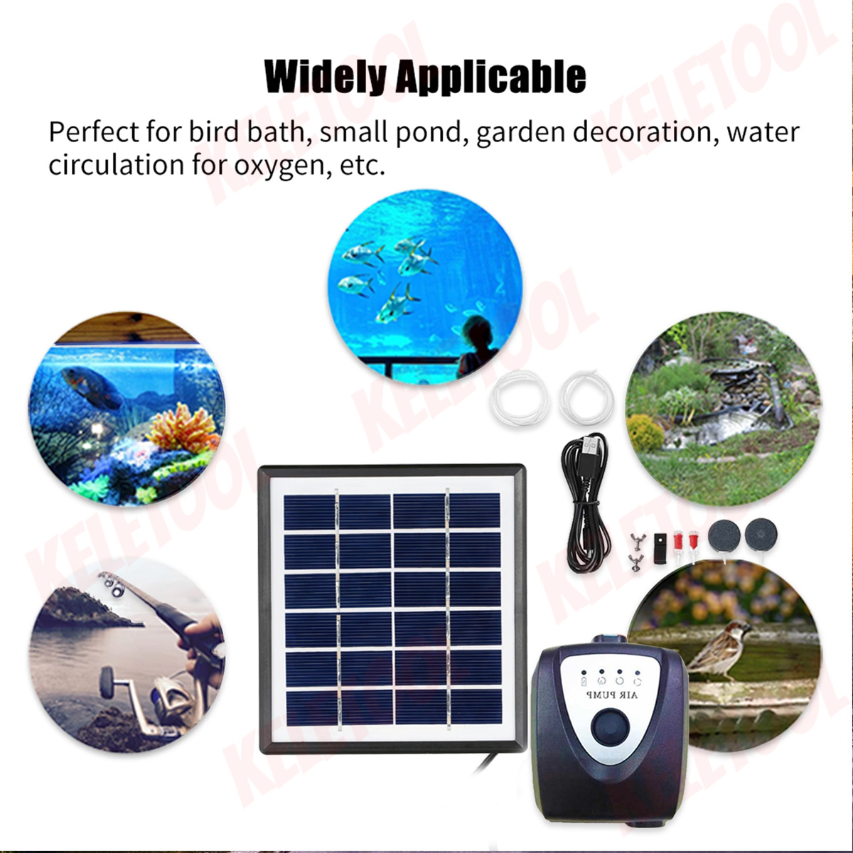 Solar Fish Pond Aerator Oxygen Pump Air Pump Fish Pond Aquarium ...