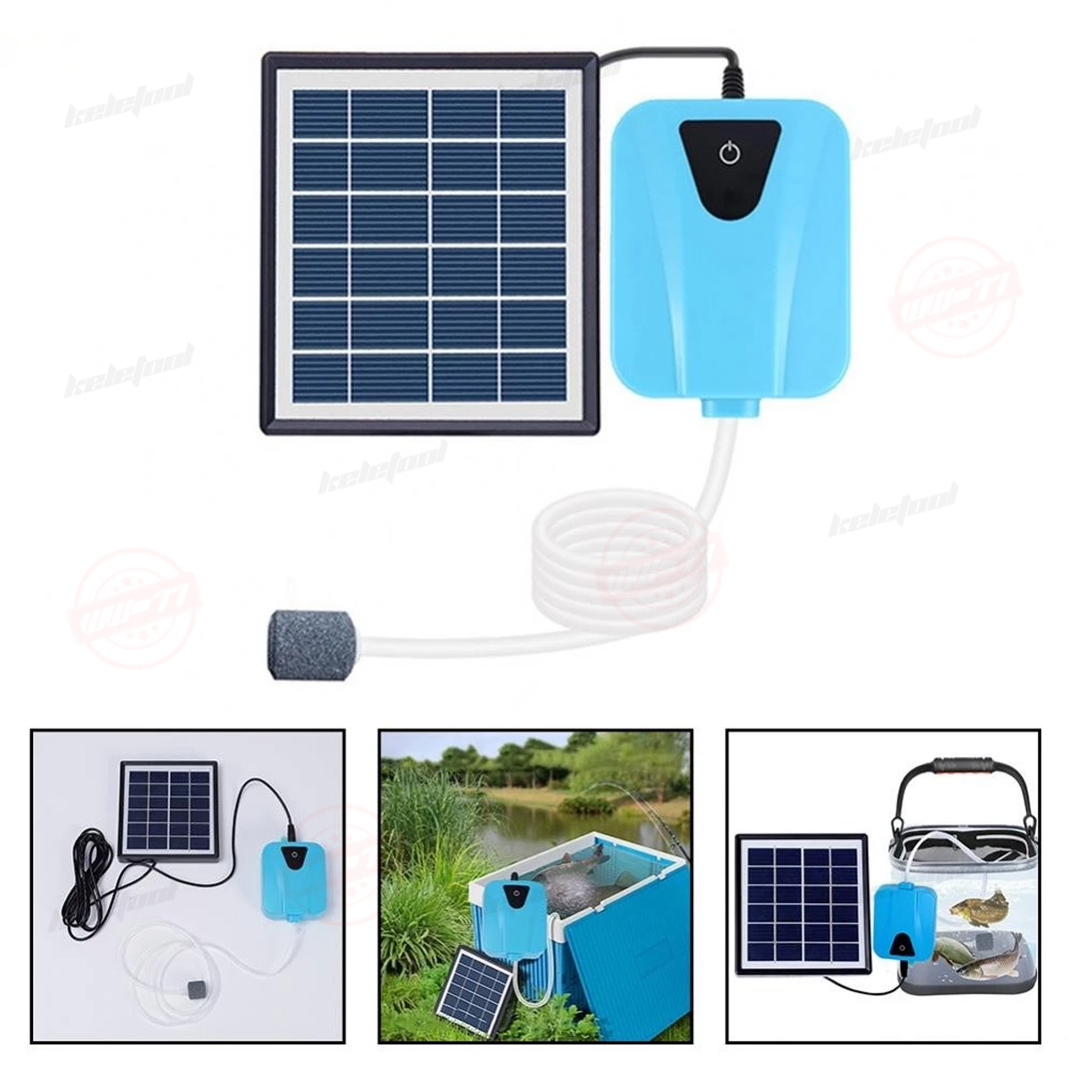 Solar Fish Pond Aerator Oxygen Pump Air Pump Fish Pond Aquarium ...