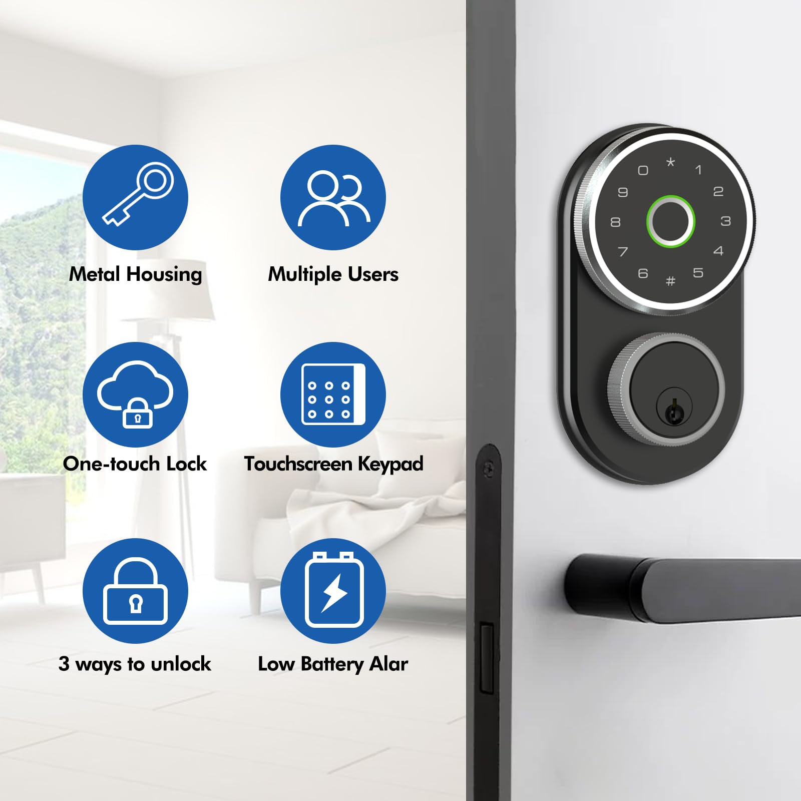 Tuya front door Bluetooth electronic smart lock, fingerprint lock ...