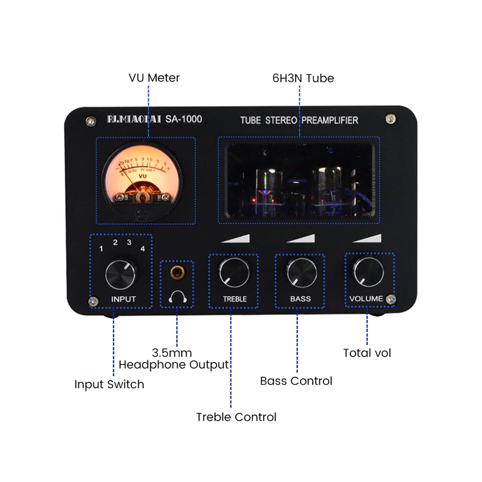 New SA-1000 6H3N TUBE Headphone Amplifier Switching Amplifier 4 In 2 ...