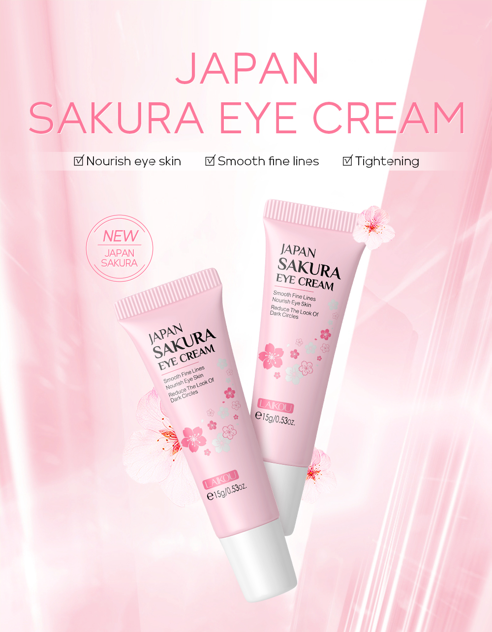 LAIKOU Sakura Anti-Wrinkle Anti-Age Remover Dark Circles Fine Lines Eye ...