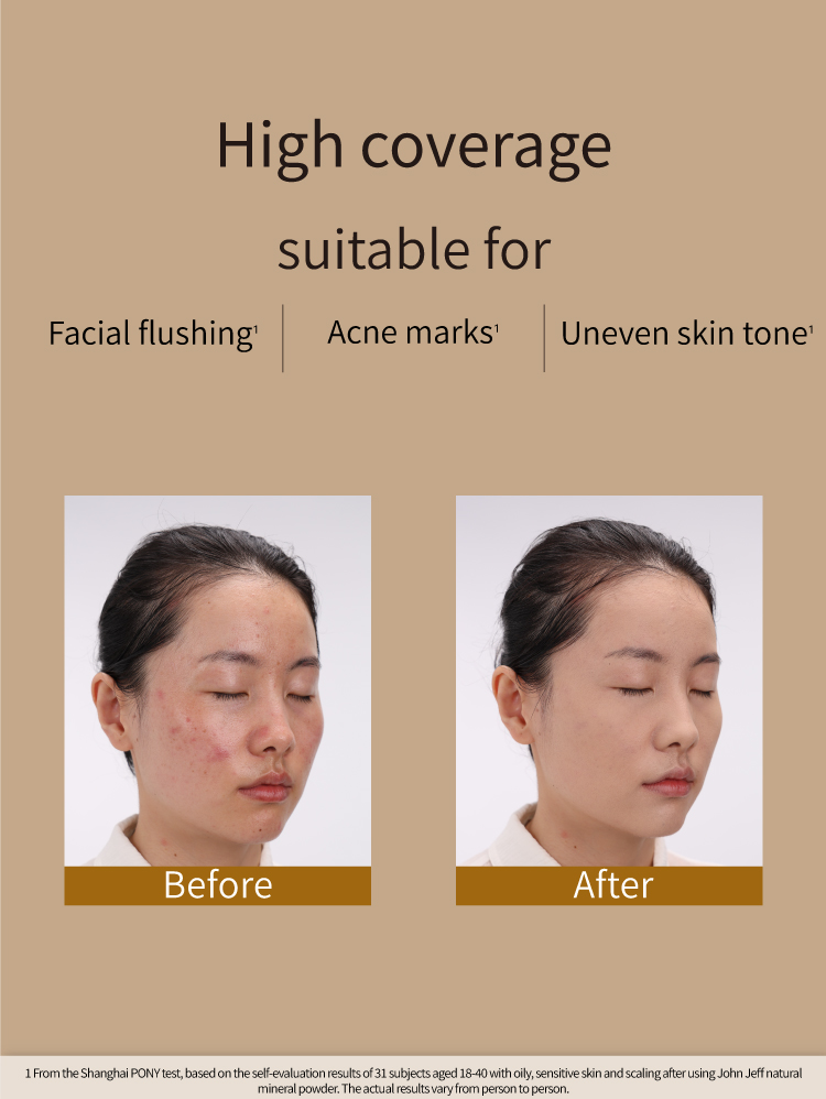 John Jeff Natural Mineral Pressed Powder Oil Control Concealer No ...