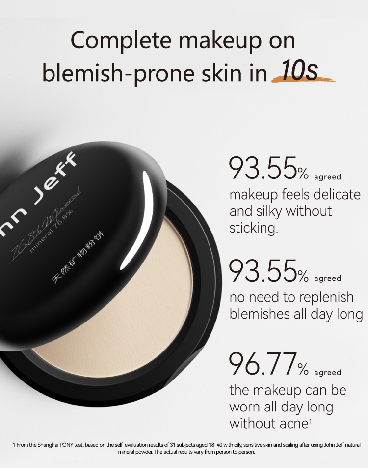 John Jeff Natural Mineral Pressed Powder Oil Control Concealer No ...