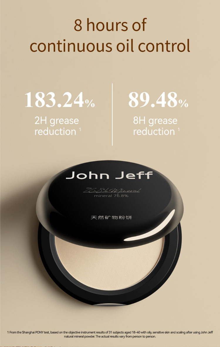 John Jeff Natural Mineral Pressed Powder Oil Control Concealer No ...