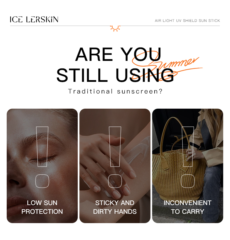 ICE LERSKIN Sunscreen Stick SPF 50+ Oil Control Sweat Resistant (20g ...